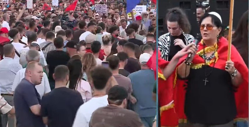 20-të ditë revoltë! Me simbole kombëtare dhe thirrje ‘Rama jepe ...